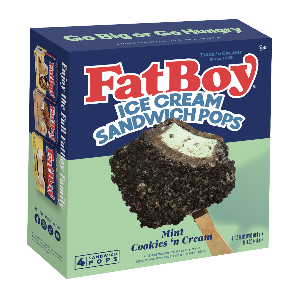 Home All Products Desserts Frozen Treats FatBoy Mint Cookies 'N Cream ...