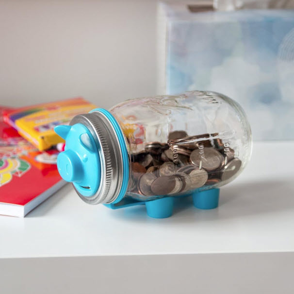 Home All Products Kitchen Tools Jarware Blue Piggy Bank Lid for Regular ...