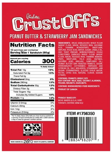 Charlotte's Strawberry Crustoffs 18ct. / 2.8oz CASE