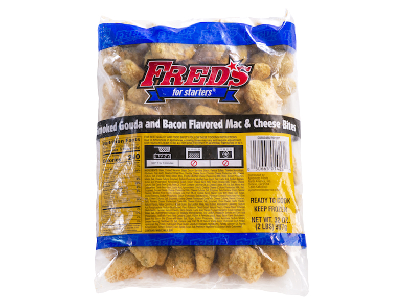 Fred's Smoked Gouda Bacon Mac & Cheese Bites, 2 lb. bag EACH