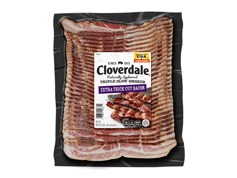 Cloverdale Extra Thick Cut Bacon, 3 lb. pack EACH