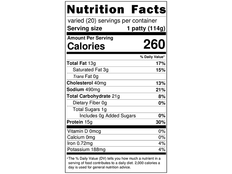 Foster Farms Fully Cooked Breaded Chicken Patties, 5 lb. / 20 ct. bag EACH