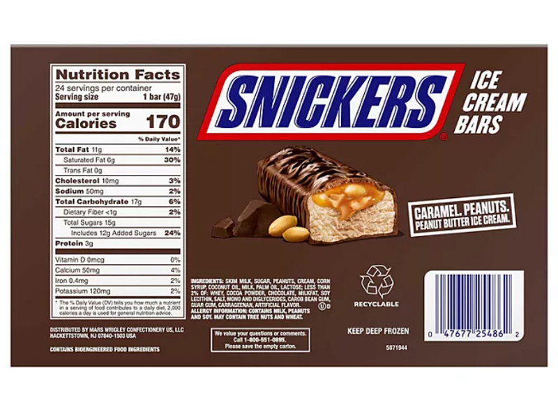 Snickers Ice Cream Bars, 24 ct. CASE