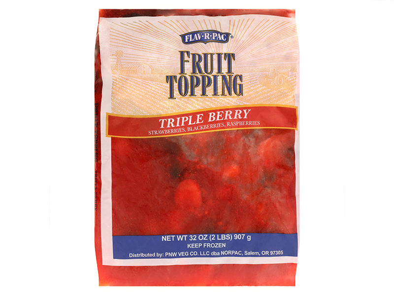 Flav-R-Pac Triple Berry Topping, 2 lb. bag EACH
