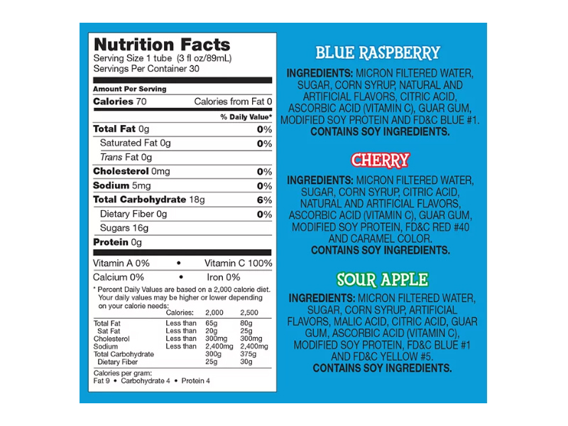 ICEE Freeze Squeeze Up Variety Pack, 30 ct./3 oz. tubes EACH