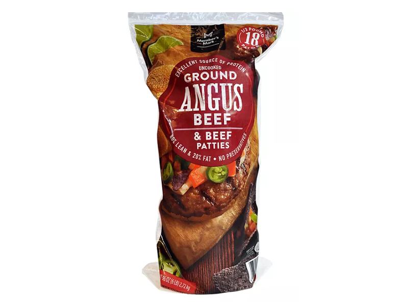 Member's Mark Ground Angus Beef Patties 1/3 lb 18 ct. bag - EACH