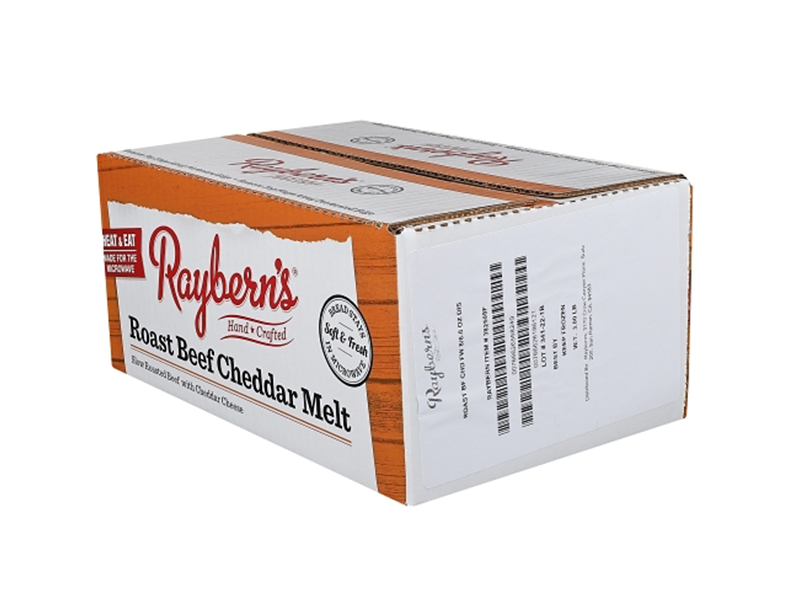 Raybern's Roast Beef Cheddar Melt On Onion Poppyseed Roll 8 ct. Box CASE