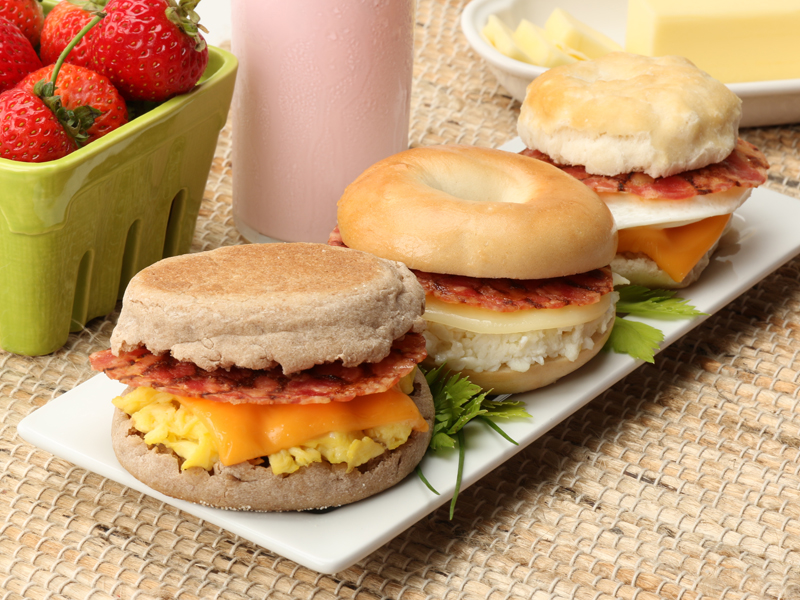 Jones Dairy Fully Cooked Round Style Slice Bacon 96 ct. Pouch EACH