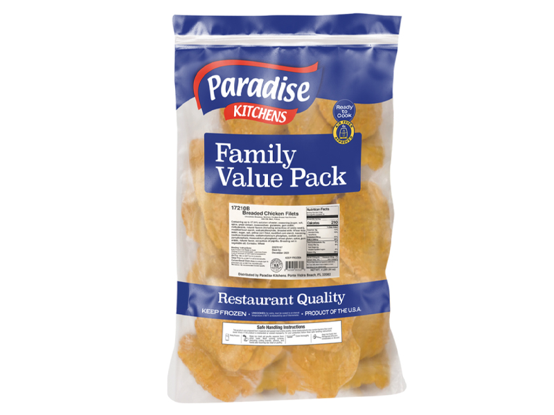 Paradise Kitchens Breaded Chicken Filets, 4 lb. bag EACH