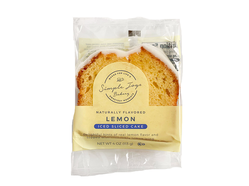 Simple Joys Bakery Iced Lemon Sliced Cake 20/3.5 oz. Slices CASE