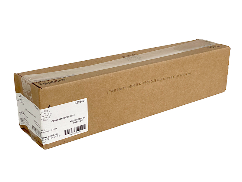 Simple Joys Bakery Iced Lemon Sliced Cake 20/3.5 oz. Slices CASE