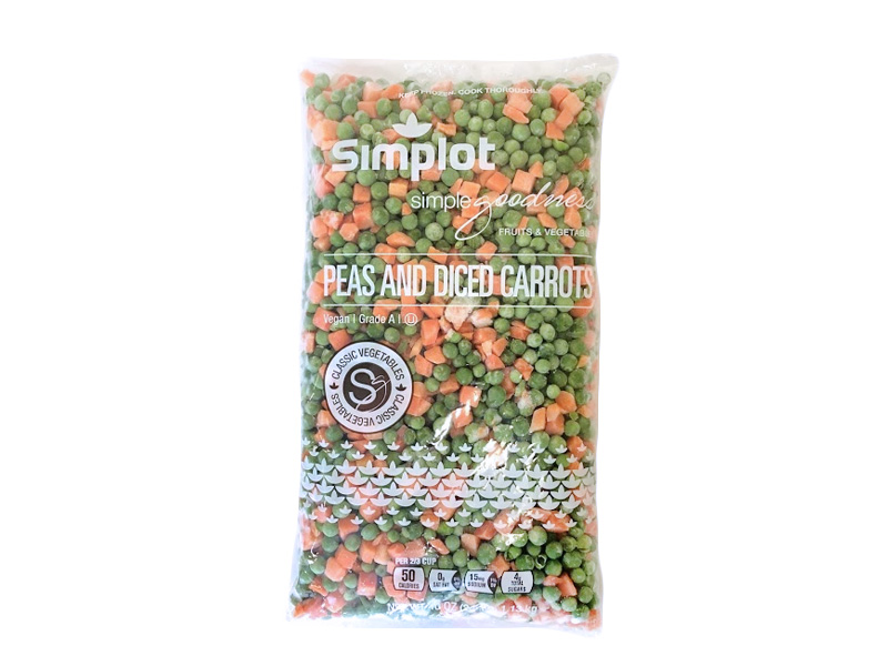 Simplot Peas and Diced Carrots 2.5 lb. Bag EACH