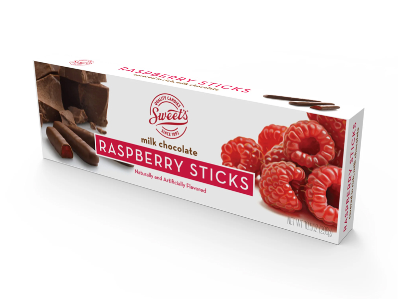 Home All Products Closeout Sweet's Milk Chocolate Raspberry Sticks 10.5 ...