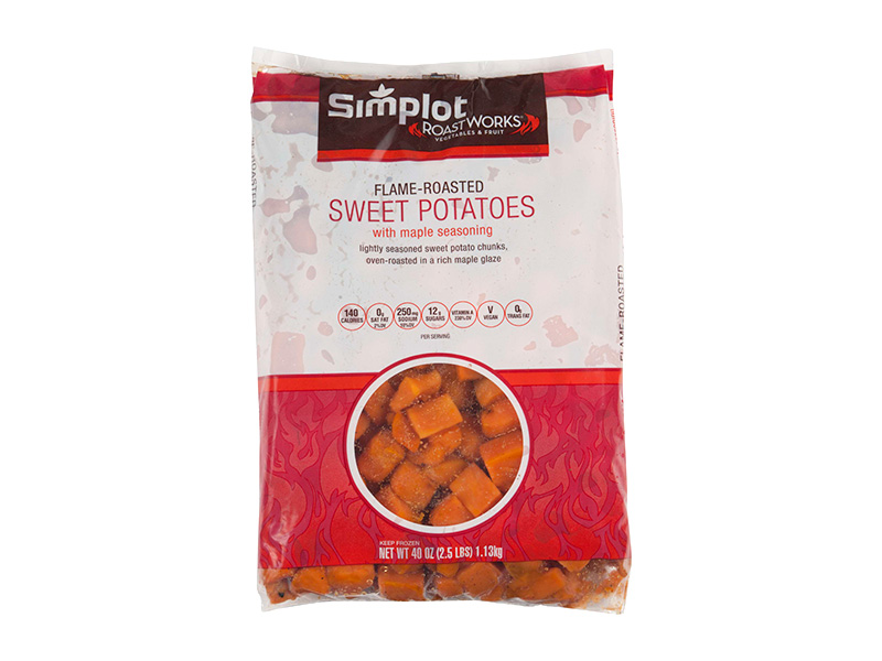 Simplot Flame-Roasted Sweet Potatoes with Maple Seasoning 2.5 lb. Bag EACH