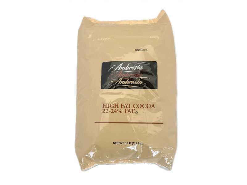 Ambrosia High Fat Baking Cocoa 22-24% Fat 5 lb. Bag EACH