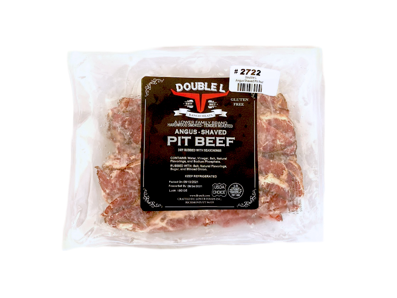 Double L Ranch Hardwood Smoked Angus Shaved Pit Beef 2 lb. Pack EACH