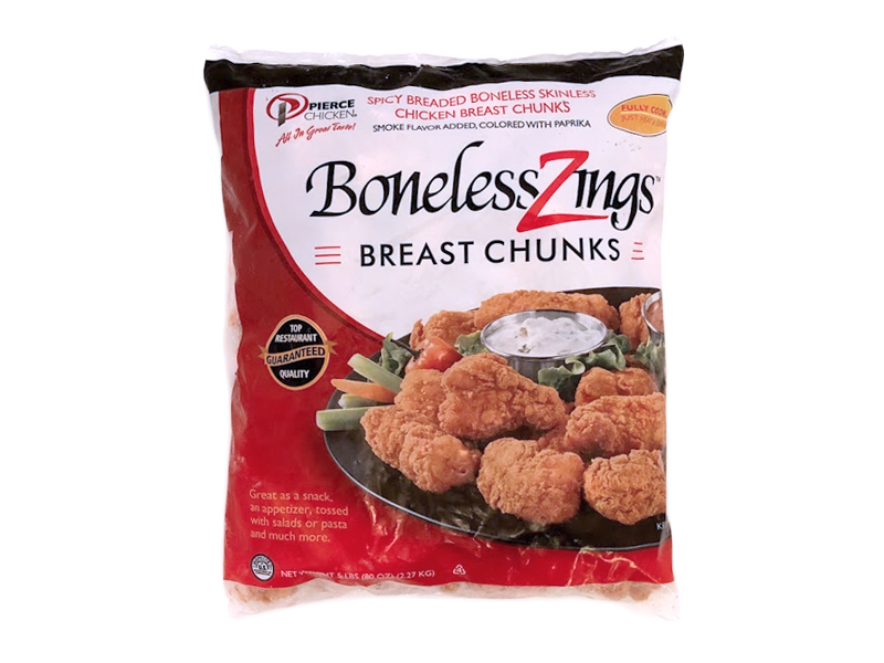 Pierce Boneless Zings Breast Chunks 5 lb. Bag EACH
