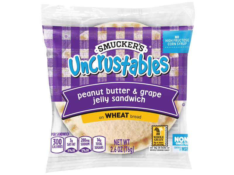 Home All Products Smuckers Wheat Uncrustables PB & Grape Jelly Sandwich ...