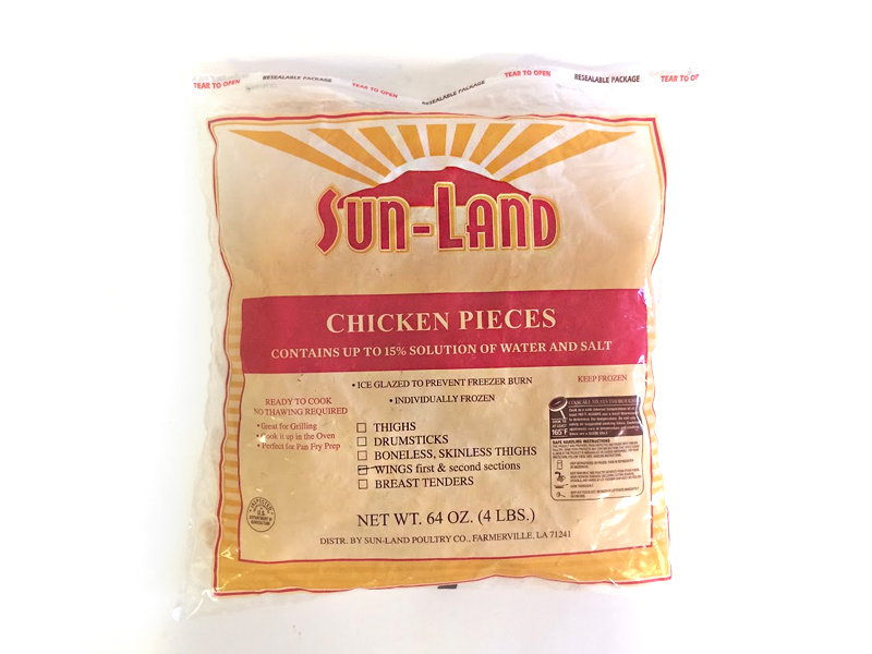 Sun-Land Raw Chicken Wings 4 lb. Bag EACH - HD